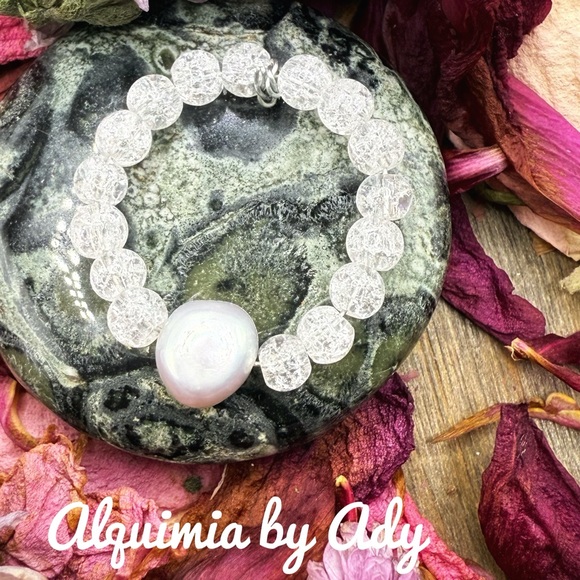 Alquimia | Jewelry | Freshwater Pearl White Quartz Beaded Ring Elegant ...